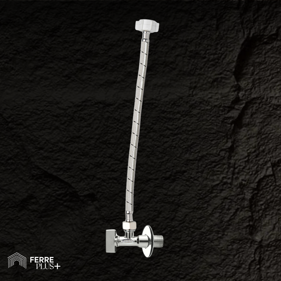 LLAVE ANGULAR PARA INODORO - MANGUERA 16" - FerrePlus